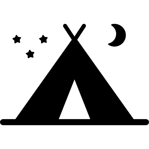 Camping, Moon, vacations, star, Stars, Tents icon