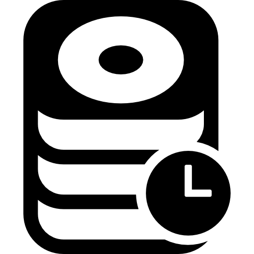 time, databases, Clock, file storage, Data Storage, timer, technology icon