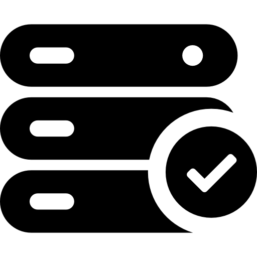 Database, check mark, file storage, Data Storage, technology, checking icon