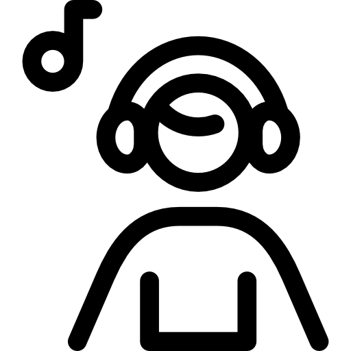 Headphones, Quaver, people, musical note, musical, stick man icon