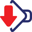 Decrease, Descend, Down, descending, download, volume, fall icon