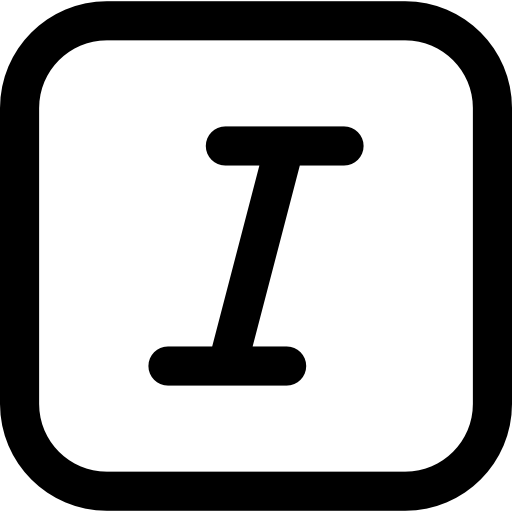 interface, typography, letters, Typographic, square, Letter I icon