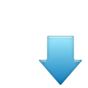 Decrease, descending, Descend, download, Down, Sub, fall, Blue icon