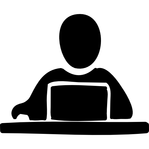 people, Computer, computing, Working, portable, studying icon