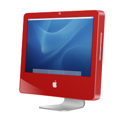 Aqua, red, Imac icon