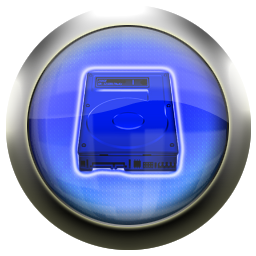 Blue, hard drive icon