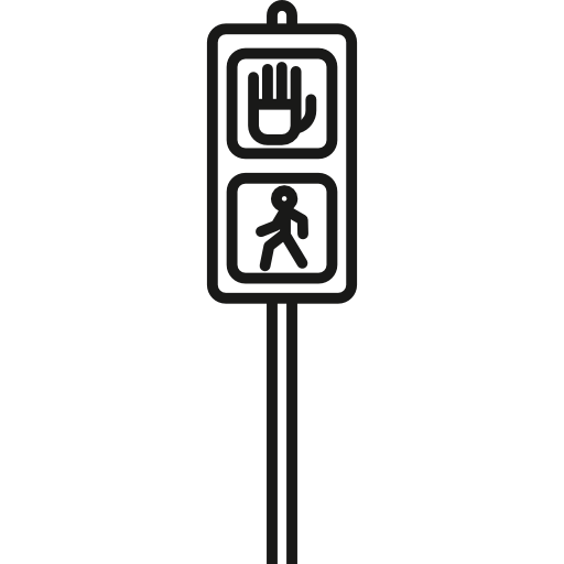 Lights, pedestrian, walk, stop, traffic sign icon