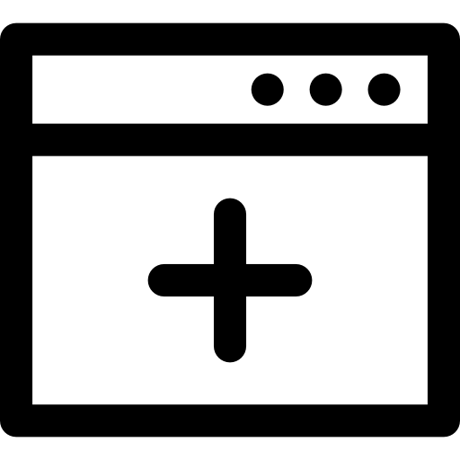 computing, interface, Browser, square, internet, plus icon