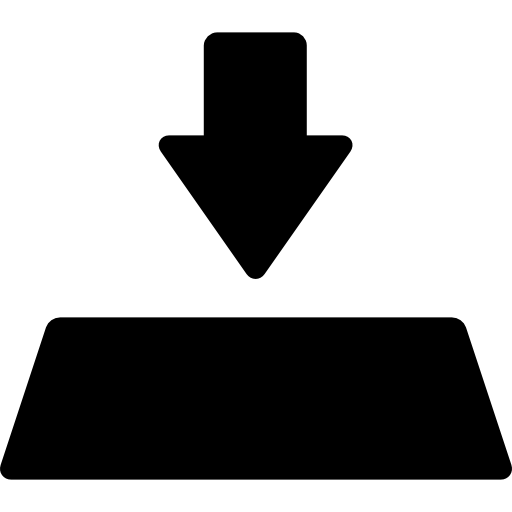 Rectangle, Arrows, Direction, Downloading, down arrow icon