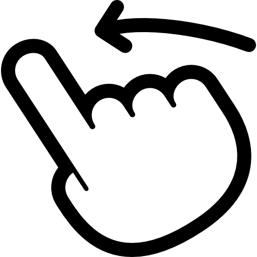 Hand, left arrow, touch screen, Gesture, fingers, Gestures icon