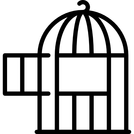 Door, open, bird, Cage, Metaphor icon