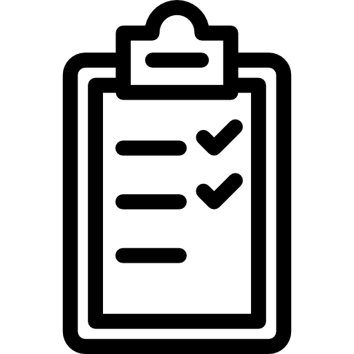 check mark, notepad, checking icon