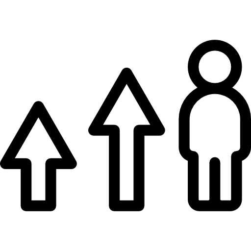 Stats, stick man, people, statistics, economy, Growing icon