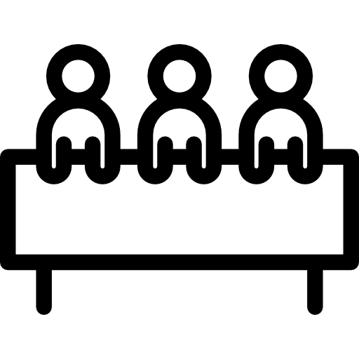 Working, people, stick man, table, group icon