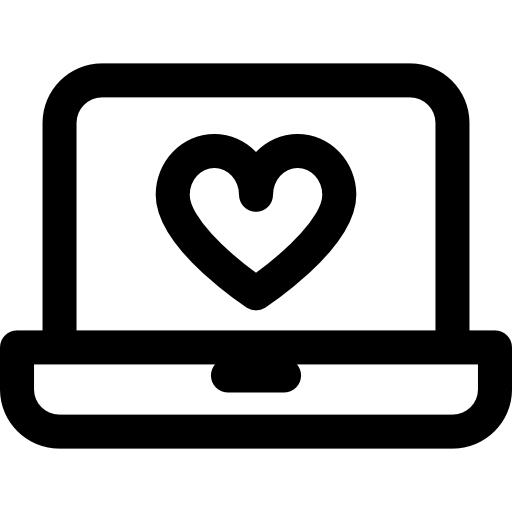 Computer, Heart, love, romantic, technology, Laptop icon