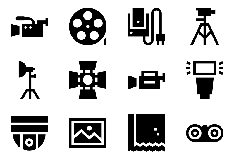 Solid Camera and Accesories Icon