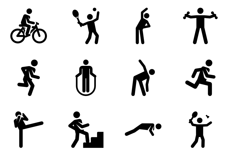 Solid Fitness Human Pictograms Icon - Page 3