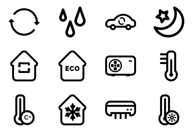 Heating and Air conditioning Elements Icon