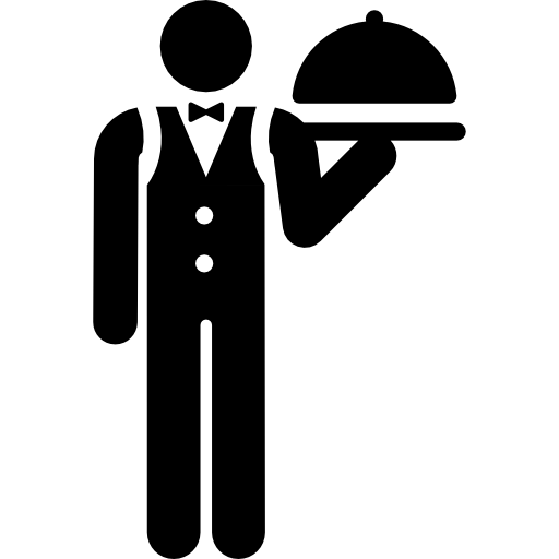 tray, Bar, Restaurant, stick man, people, waiter, profession icon