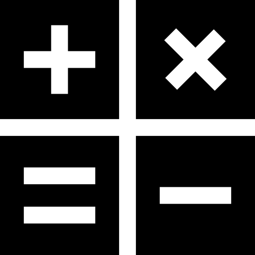 calculator, plus, Substraction, Keys, Equal, signs, multiple icon