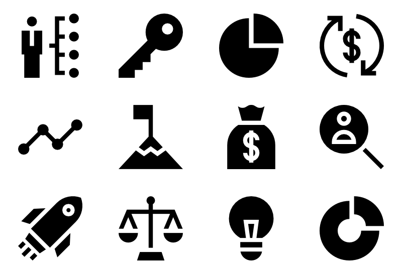 Solid Business Set Icon