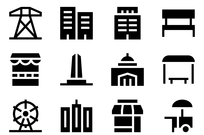 Solid City Elements Icon