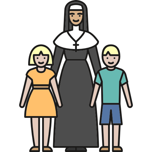 children, religious, Orphans, nun, love, people icon
