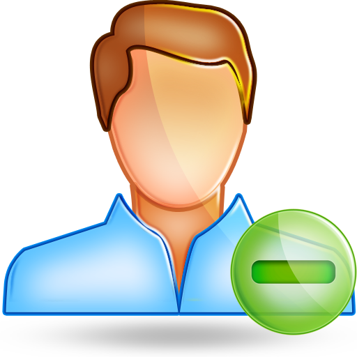 Minus, user, male icon