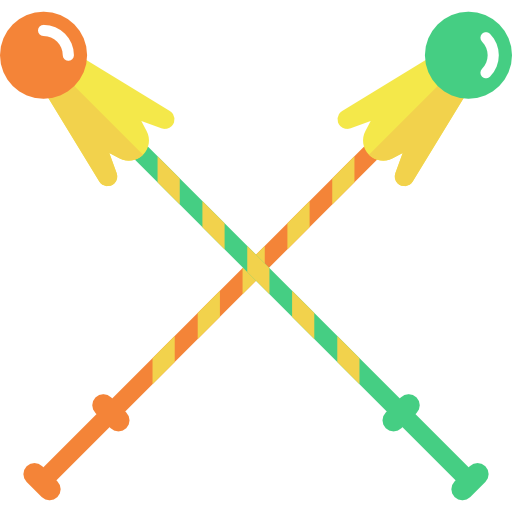 Dancing, carnival, party, canes icon