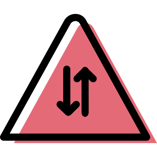 traffic sign, warning, signs, Alert, triangle, danger, two way icon