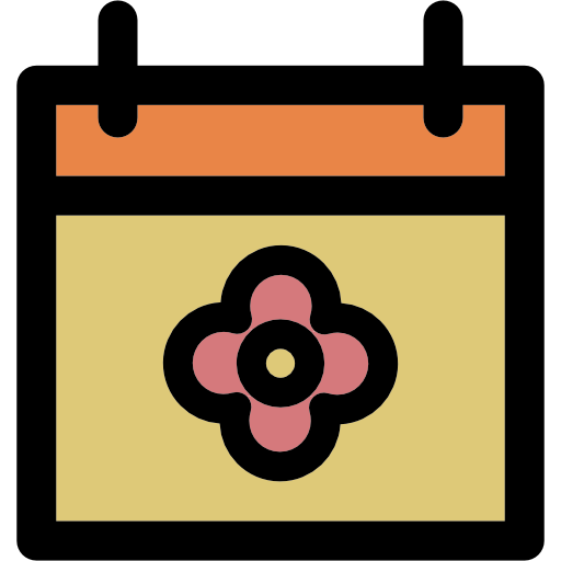 Calendar, Flower, spring, day icon