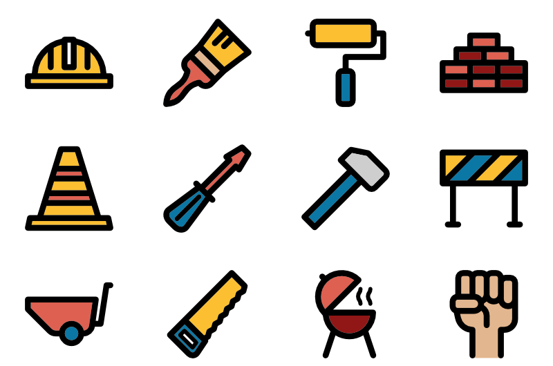 Color Labor Day Elements Icon