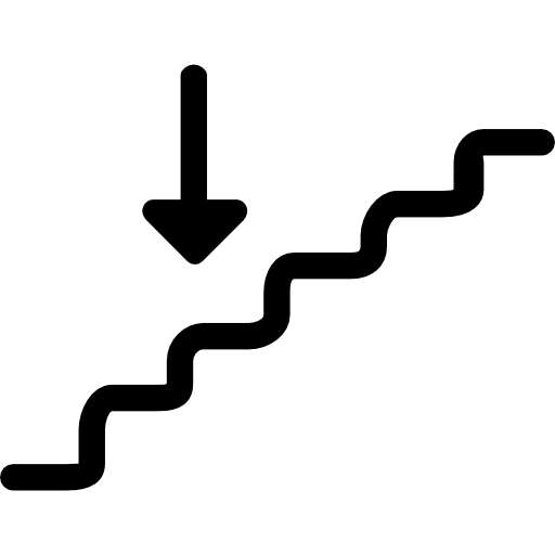 signal, descending, steps, down arrow, signs, Stair, Stairs, sign icon