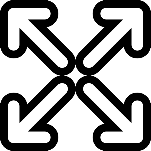 Four, interface, Fullscreen, expand, Corner, Arrows, Controls icon