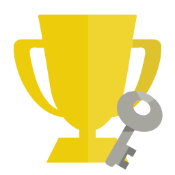Key, trophy icon