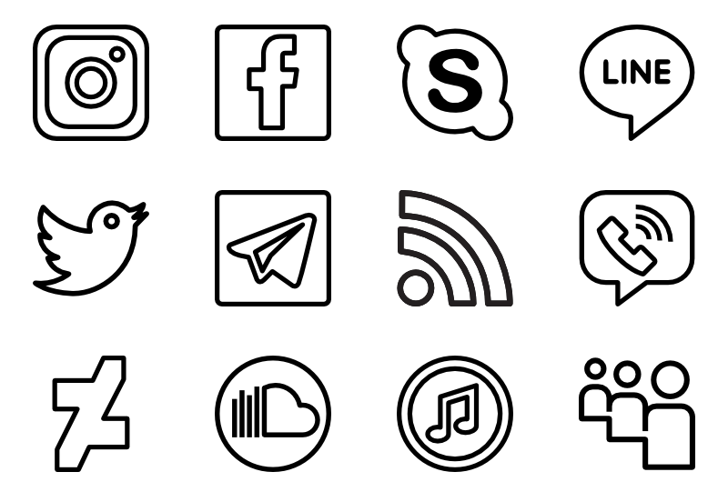 Social media logo elements Icon