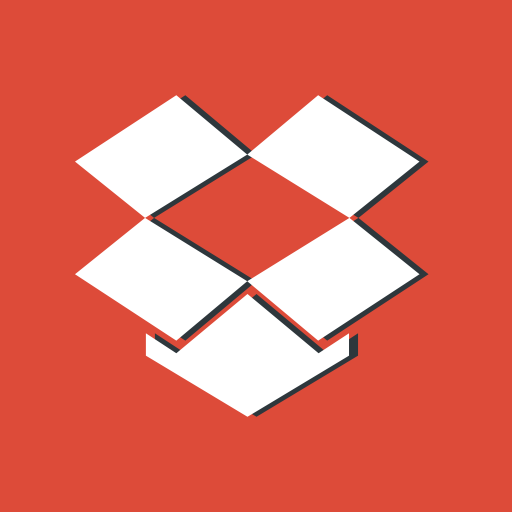 sharing, Logo, storage, dropbox, File, Data, red icon