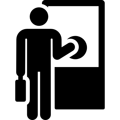 worker, people, Knocking, knock, open, Door, Humanpictos, office icon