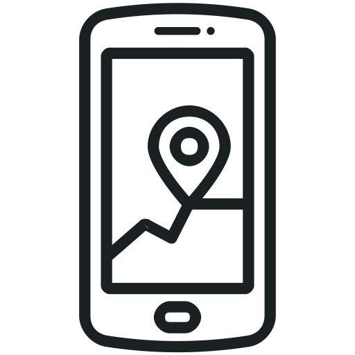 phone icon, Gps, location, Map, Application, navigation, Communication icon