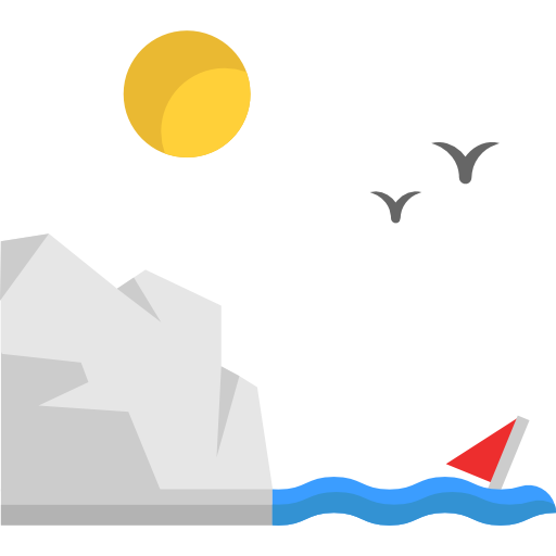 Flying, Beaches, travel, view, rocky, sea, Coast, sun, Beach icon