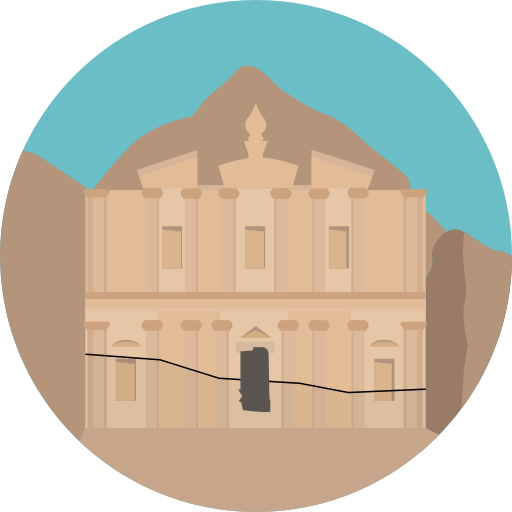 Jordan, Gate, landmark, Monuments, Petra icon