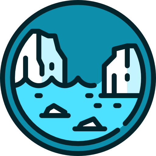 glacier, north pole, nature, polar icon