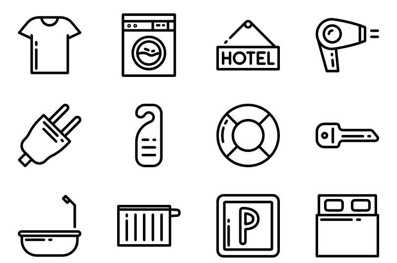 Hotel mega pack linear Icon