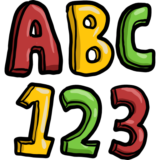 Abc, numbers, education, learning icon