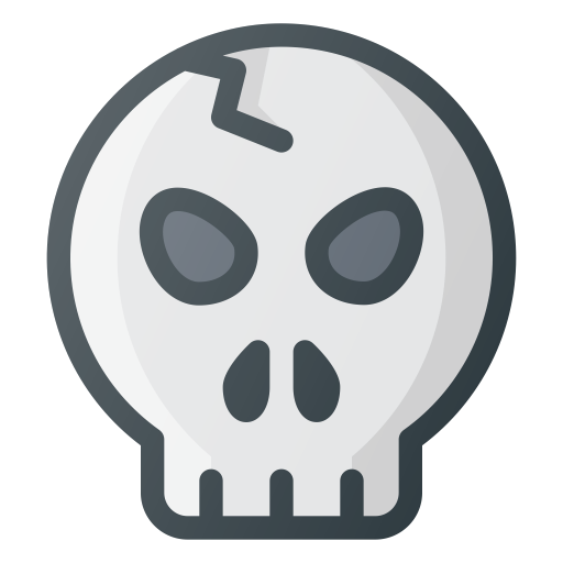 Broken, skull, scare icon