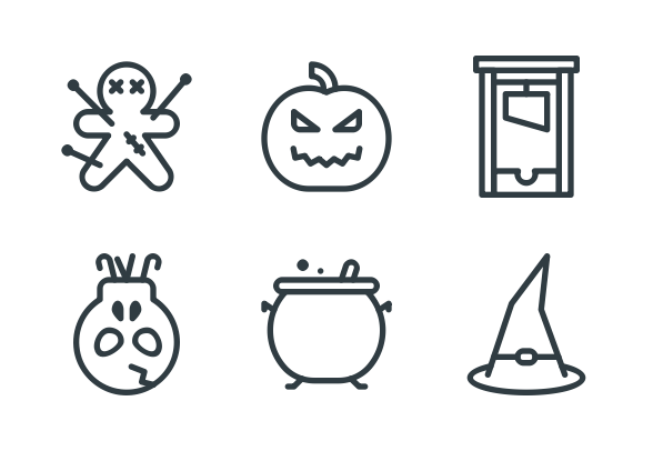 Free Line Halloween Icons