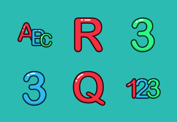 letters and numbers Icon