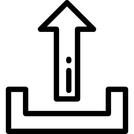 upload, outbox, interface, Direction, Arrows, ui, up arrow, uploading, Multimedia Option icon