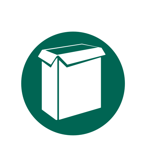 recycling, food boxes, paperboard icon