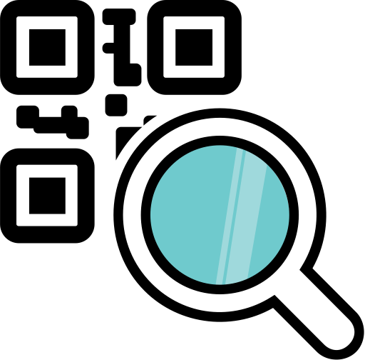 magnifying glass, Code, Barcode, qr, qr code icon